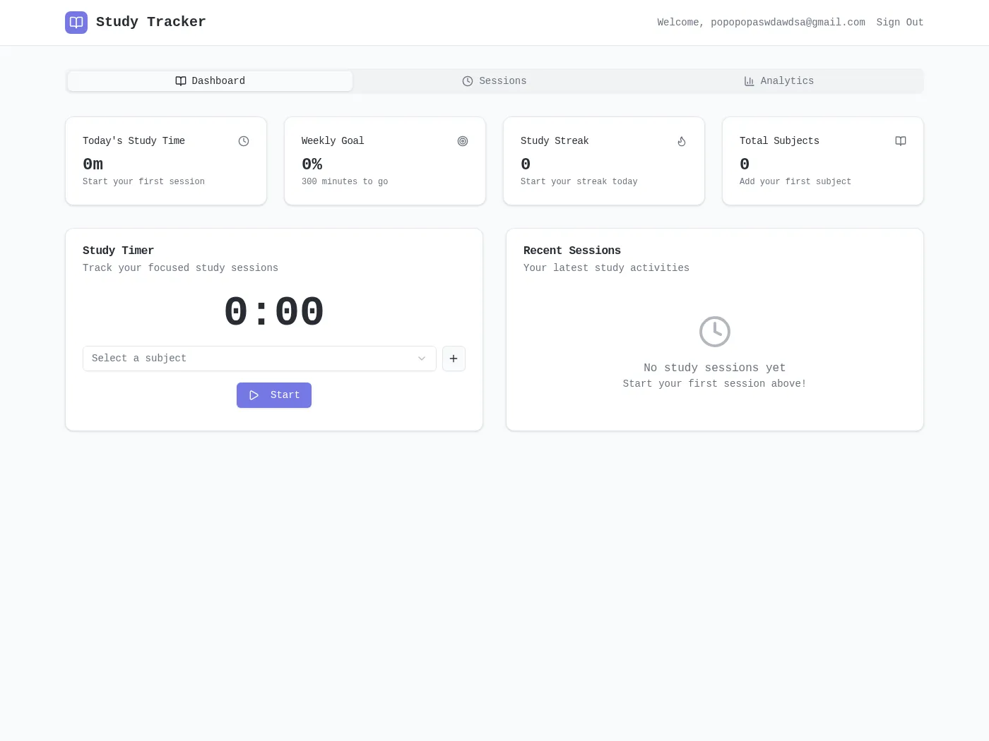 Study Tracker Website (Remix)
