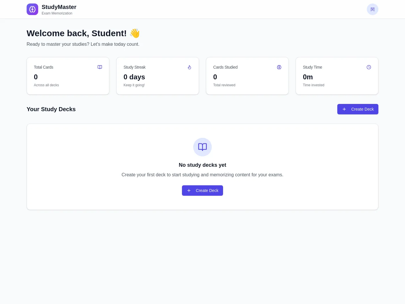 StudyMaster - Exam Memorization App