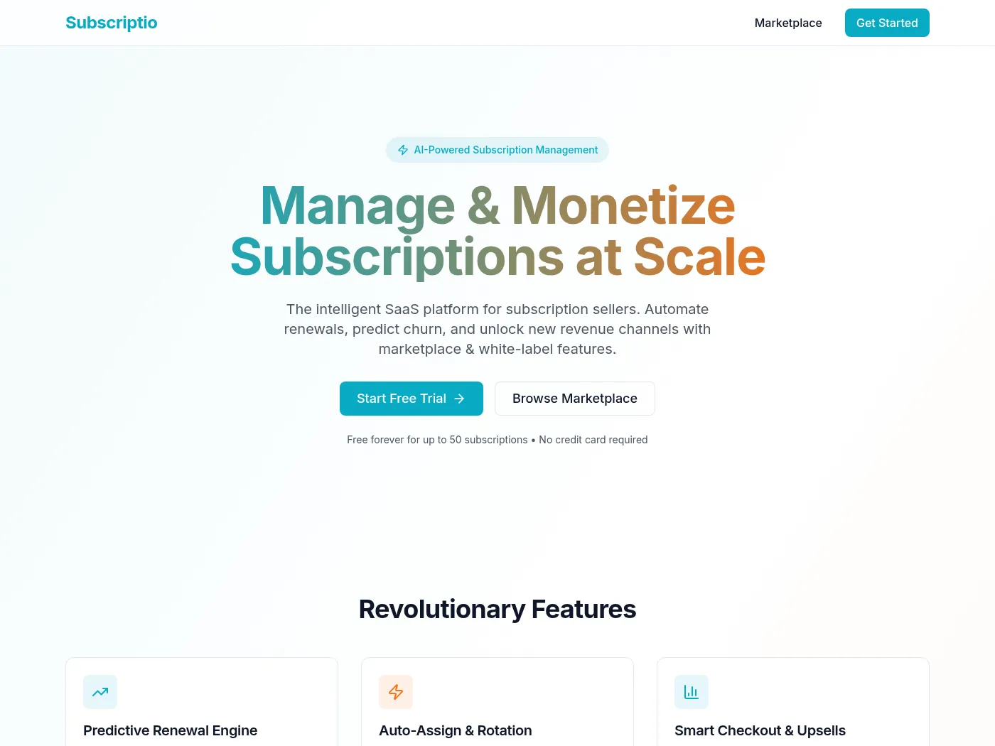 Subscriptio - SaaS Platform for Smart Digital Subscription Management & Monetization