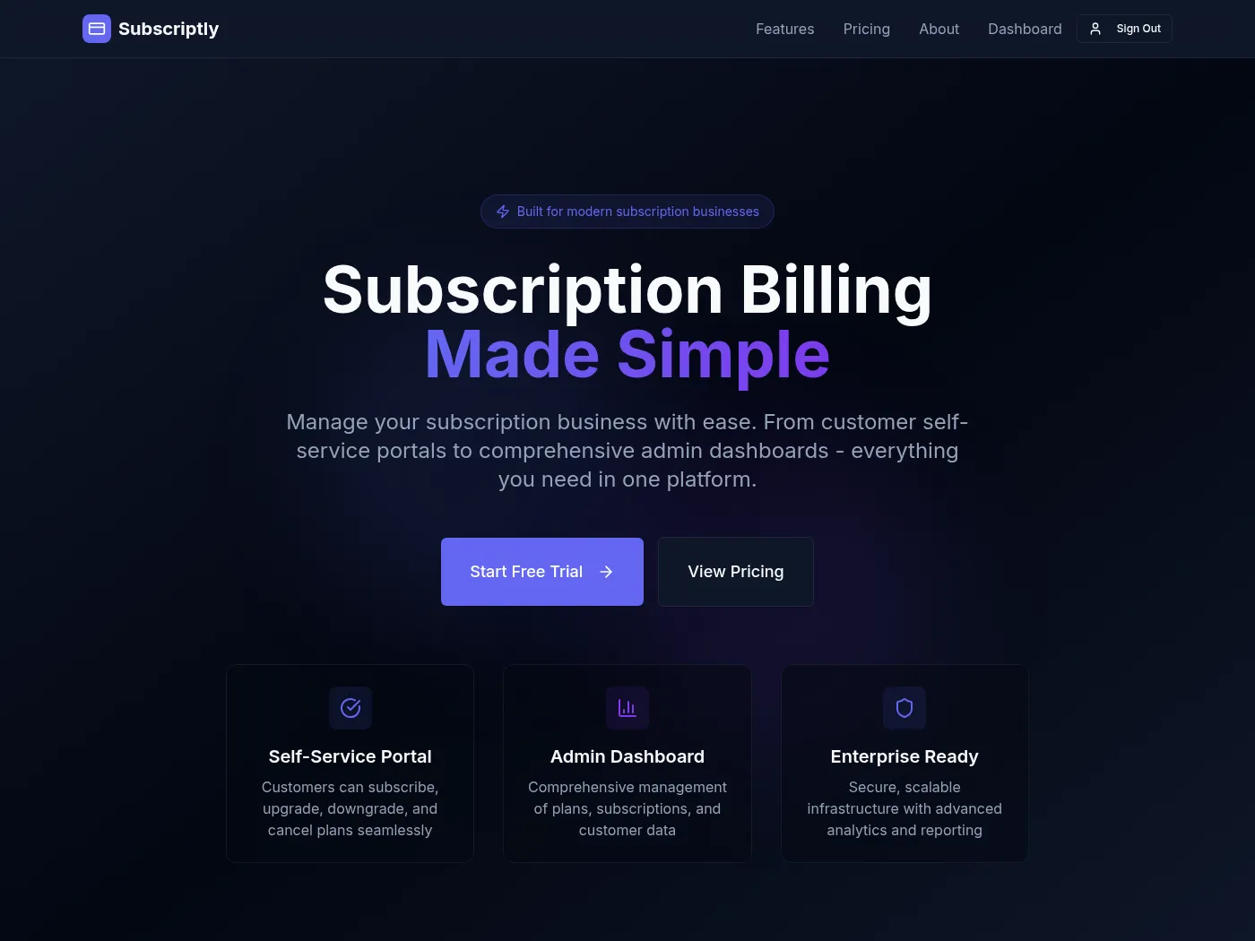 Subscriptly – Modern Subscription Billing Management Platform