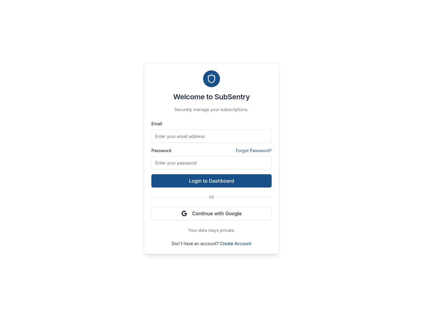 SubSentry: Unified Subscription Tracker Web App for INR