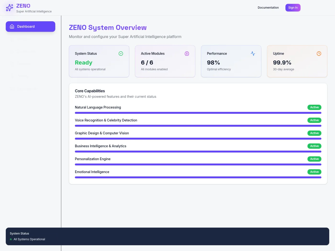 Zeno Super Artificial Intelligence (SAI) Platform: Unified AGI Framework for Personal & Professional Transformatio