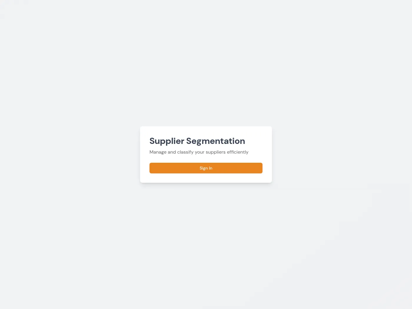Supplier Segmentation & Classification Tool