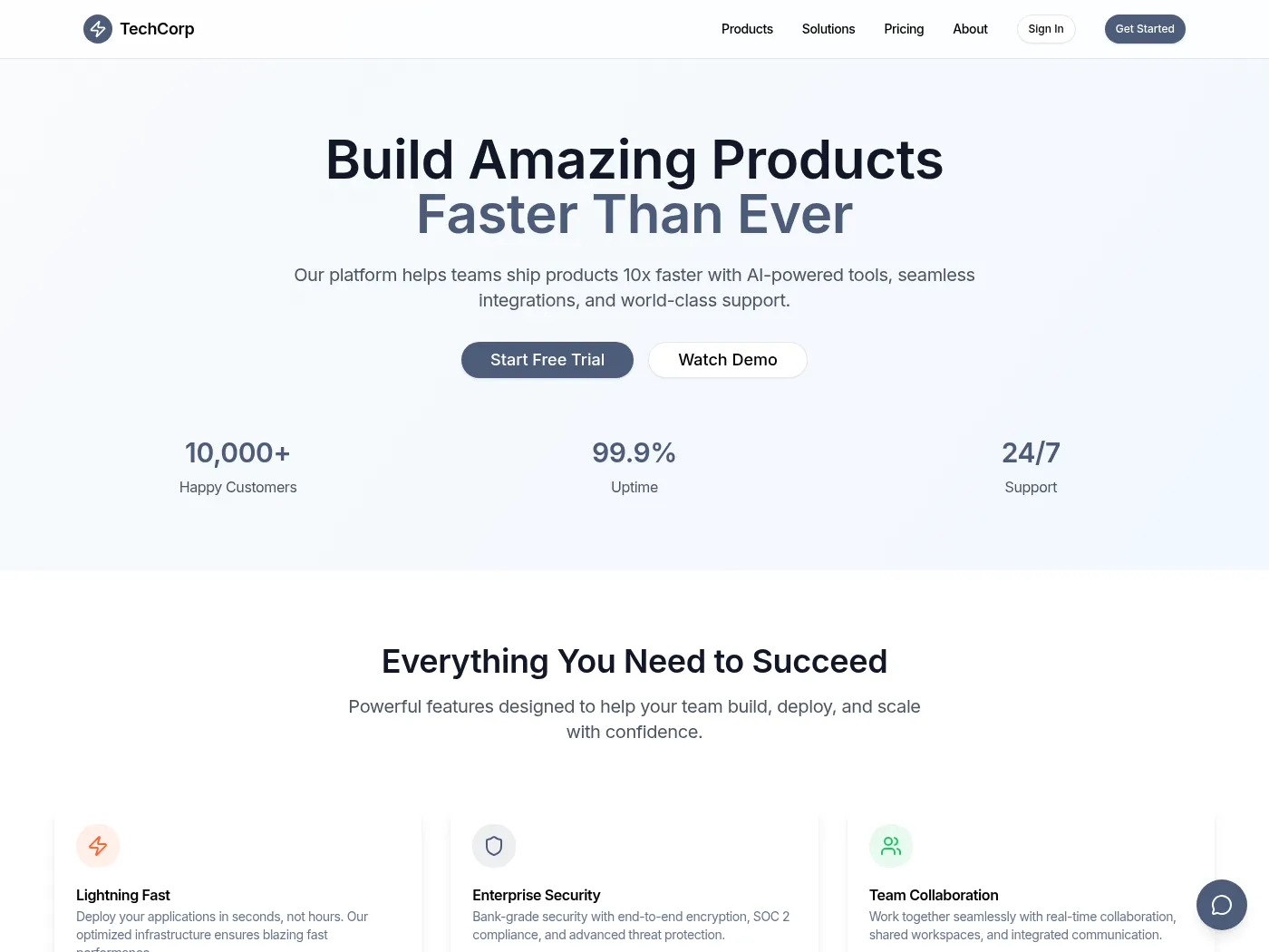 Smart Support Widget for Websites