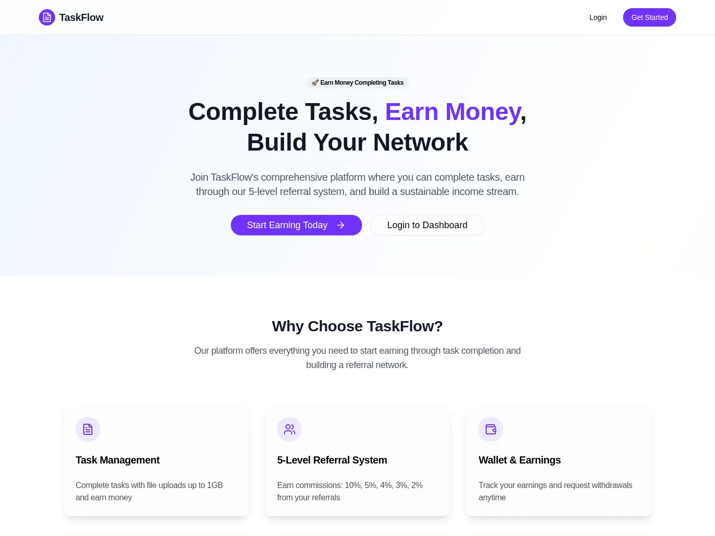 TaskFlow: Admin & User Task Management Platform