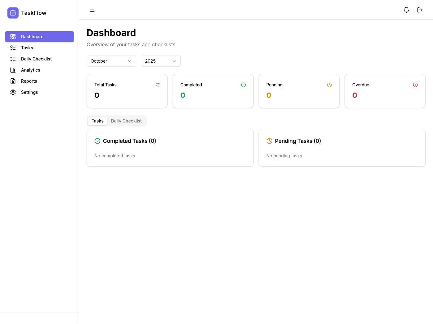 TaskFlow: Modern Task & Daily Checklist Management Web App