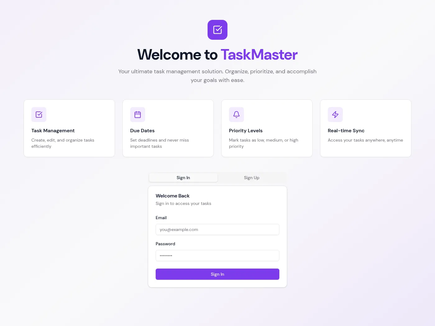 TaskMaster - React Native To-Do List App with Authentication and Priority Management