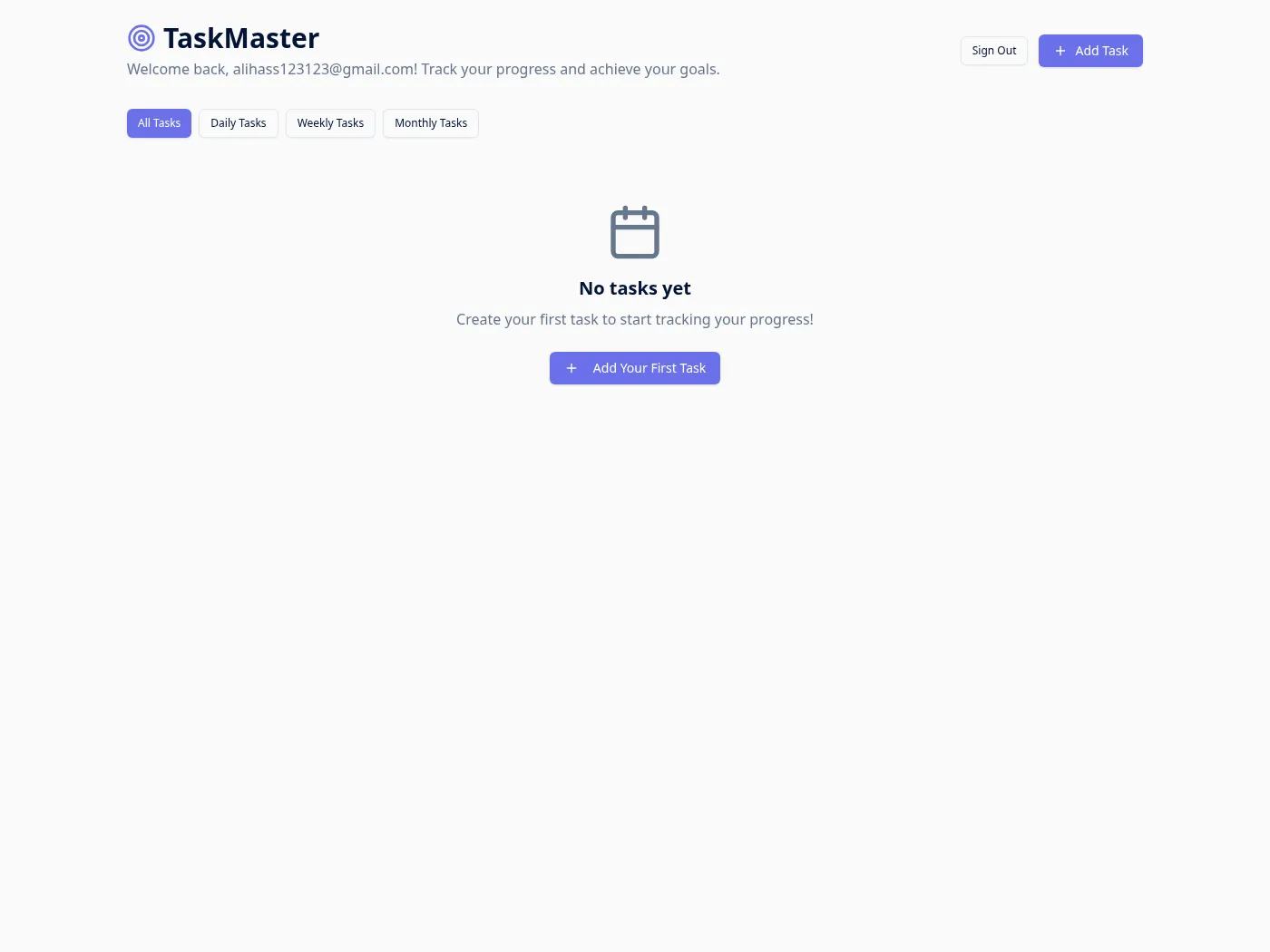 TaskMaster: Smart Task & Target Tracker with Analytics and Notifications