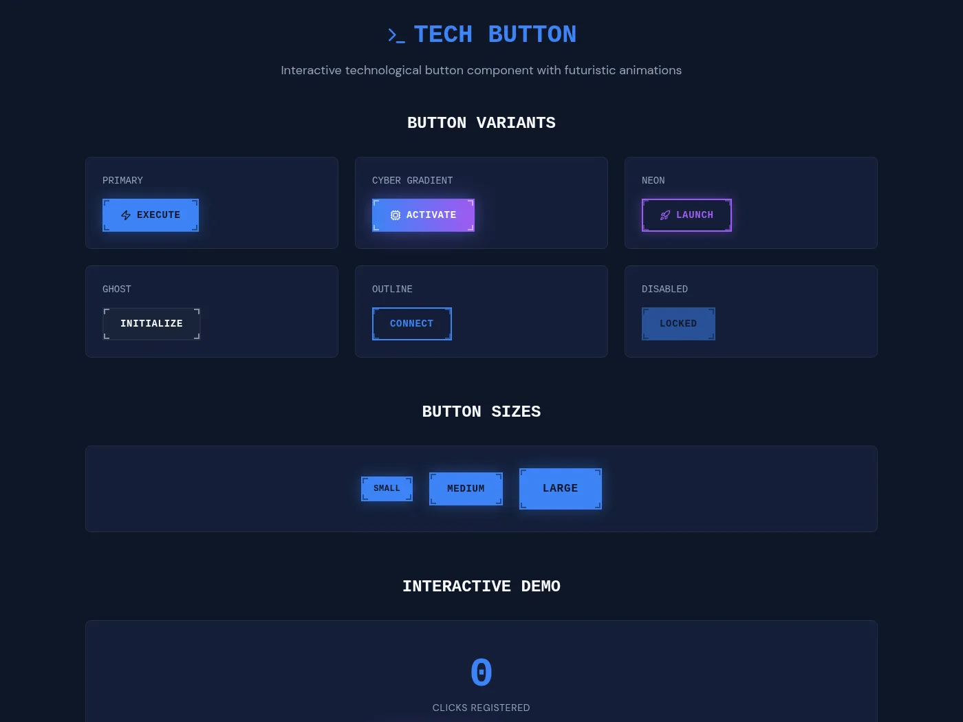 Tech Button – Interactive Web Button Component