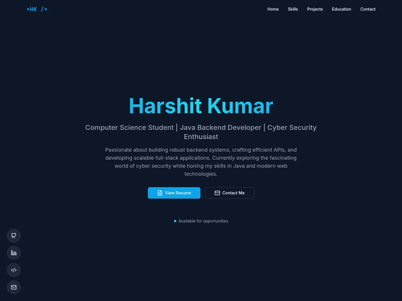 Harshit Kumar - Professional Tech Student Developer Portfolio