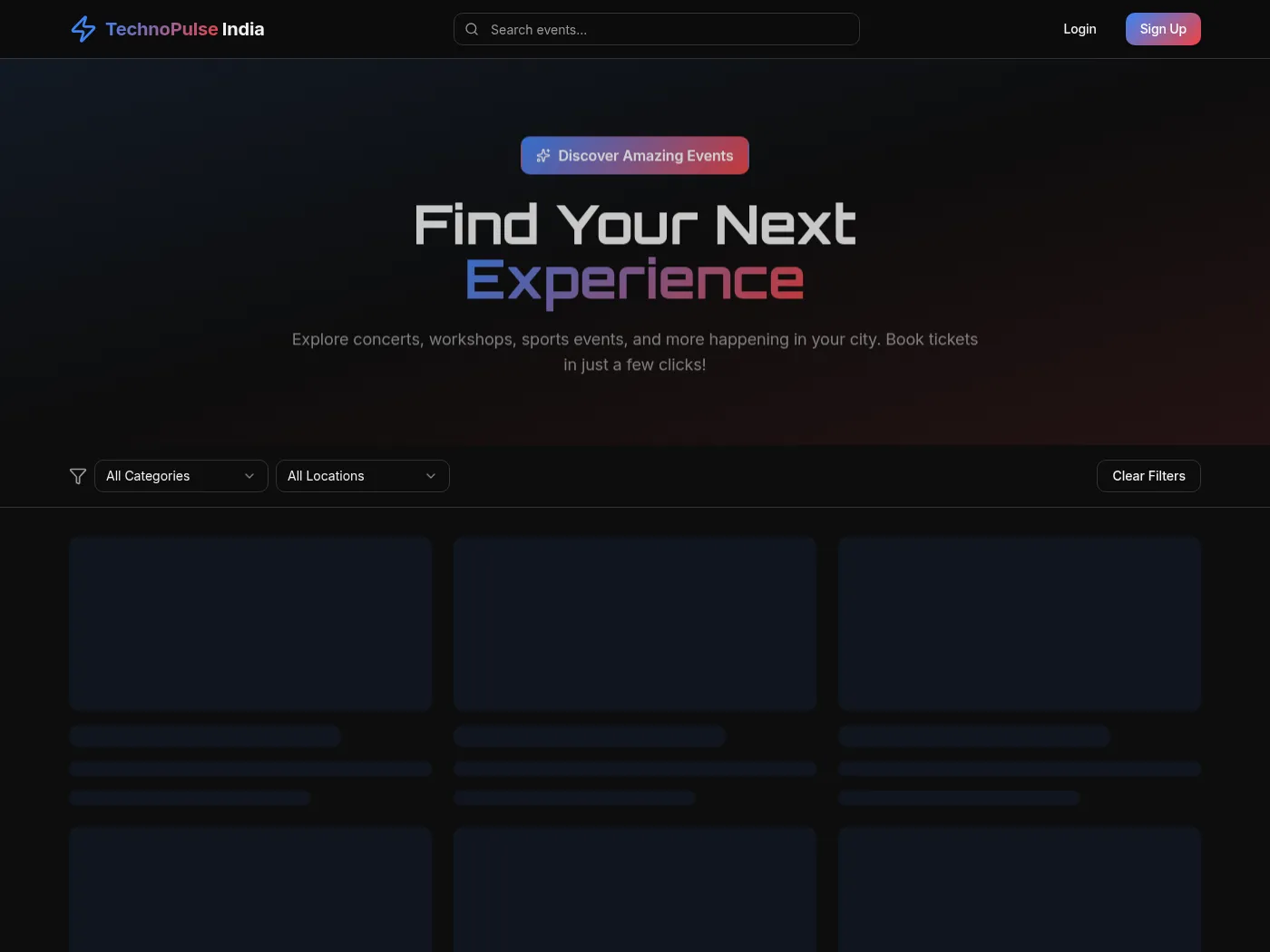 TechnoPulse India – Event Discovery & Ticket Booking Platform