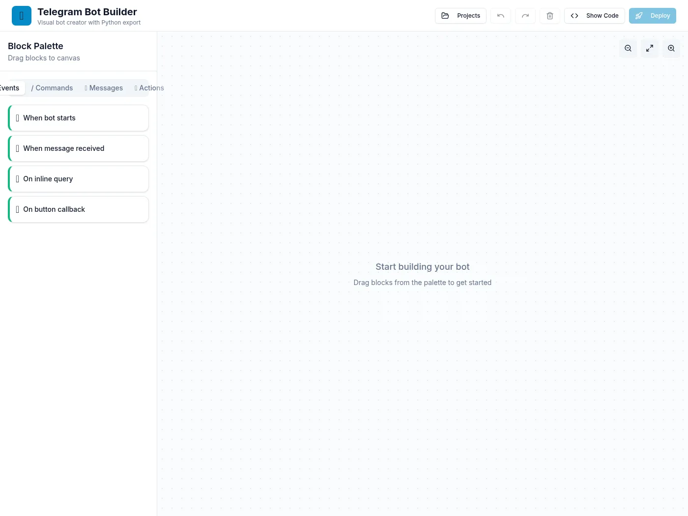 Telegram Bot Builder Web App