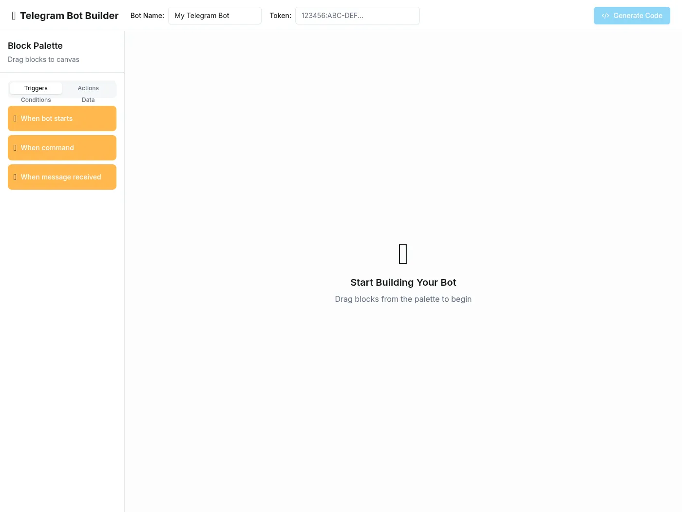 Telegram Bot Visual Builder