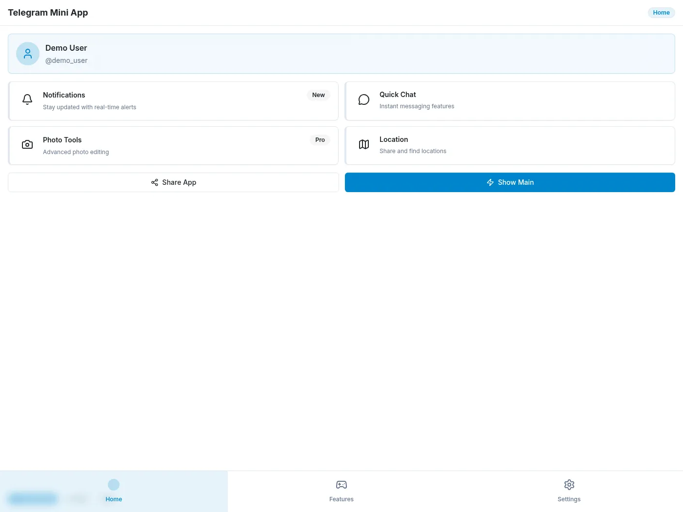 Telegram Mini Web App Launcher