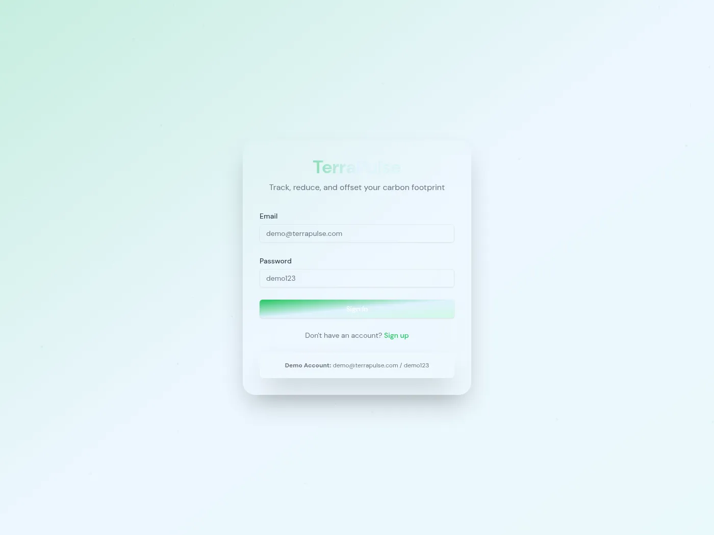 TerraPulse – Interactive Climate-Tech SaaS Prototype (Frontend-Only)