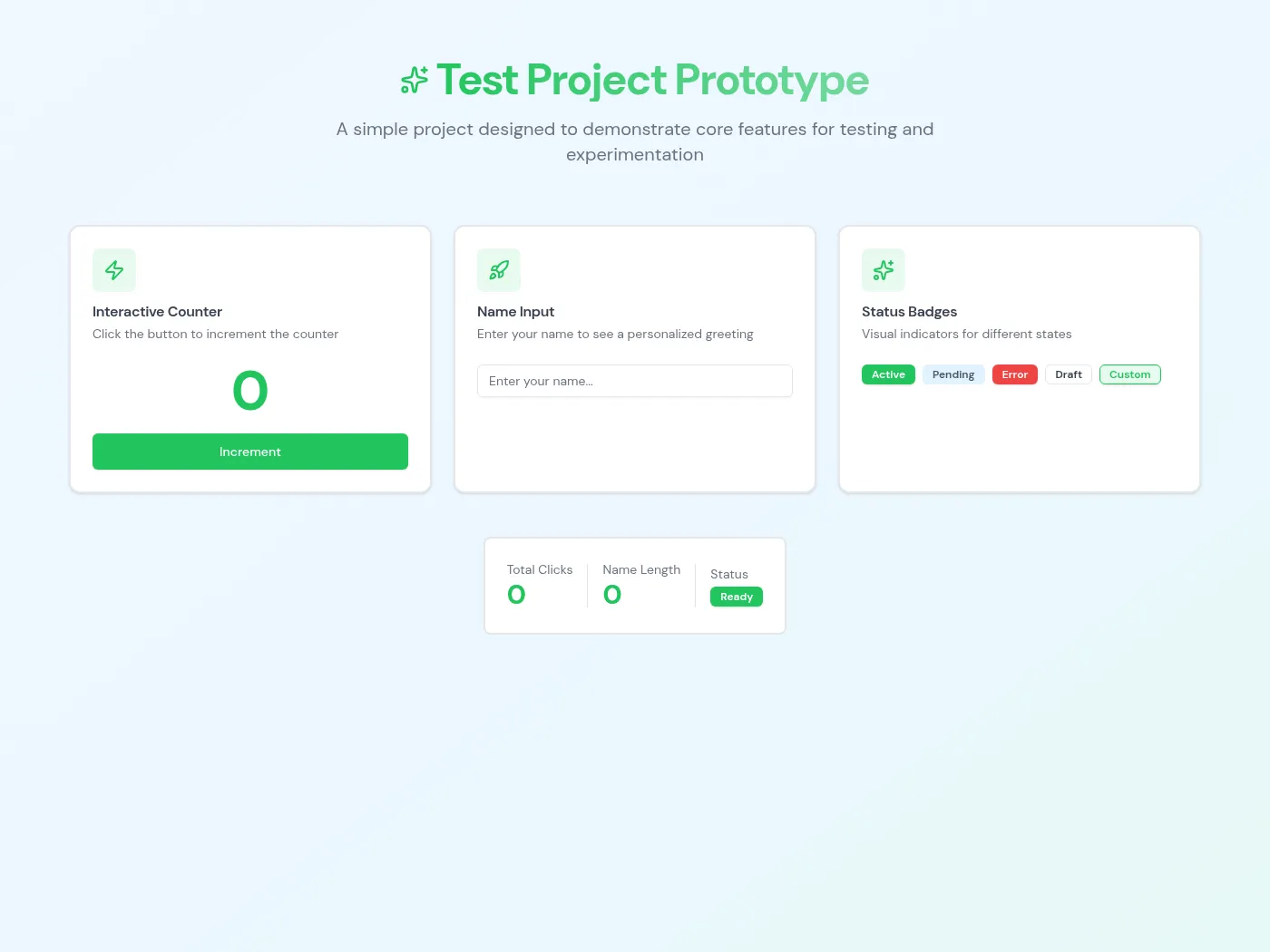 Test Project Prototype