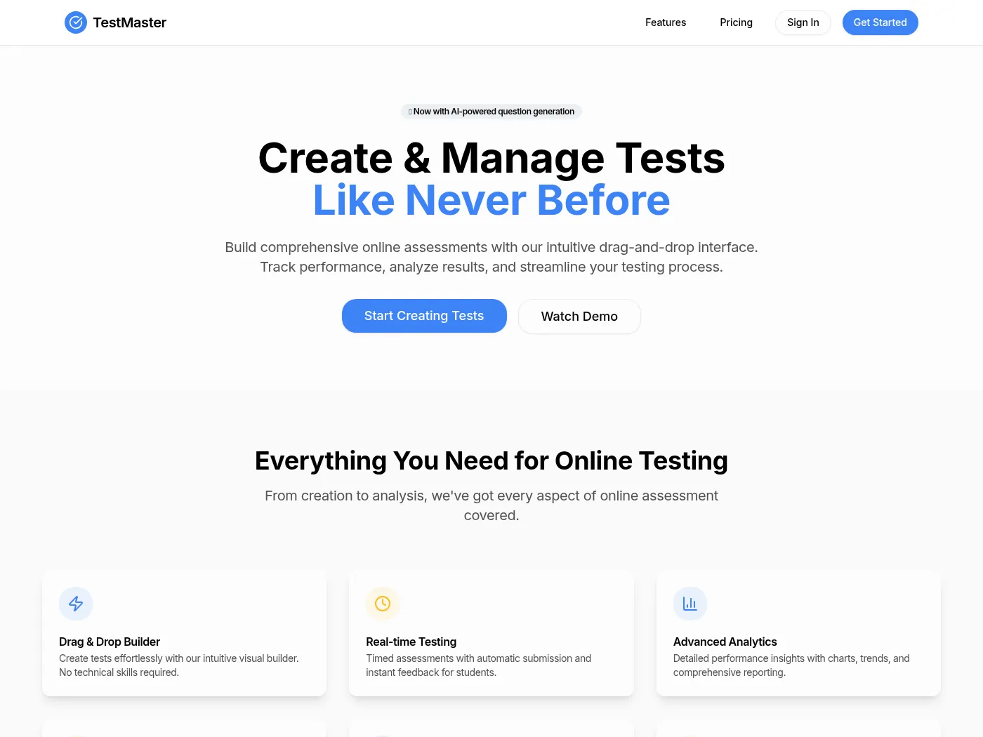 TestMaster Web Platform