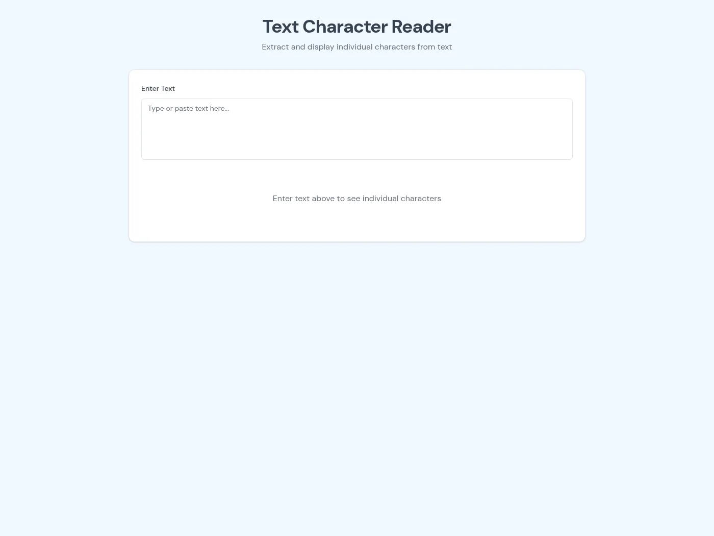 Text Character Reader