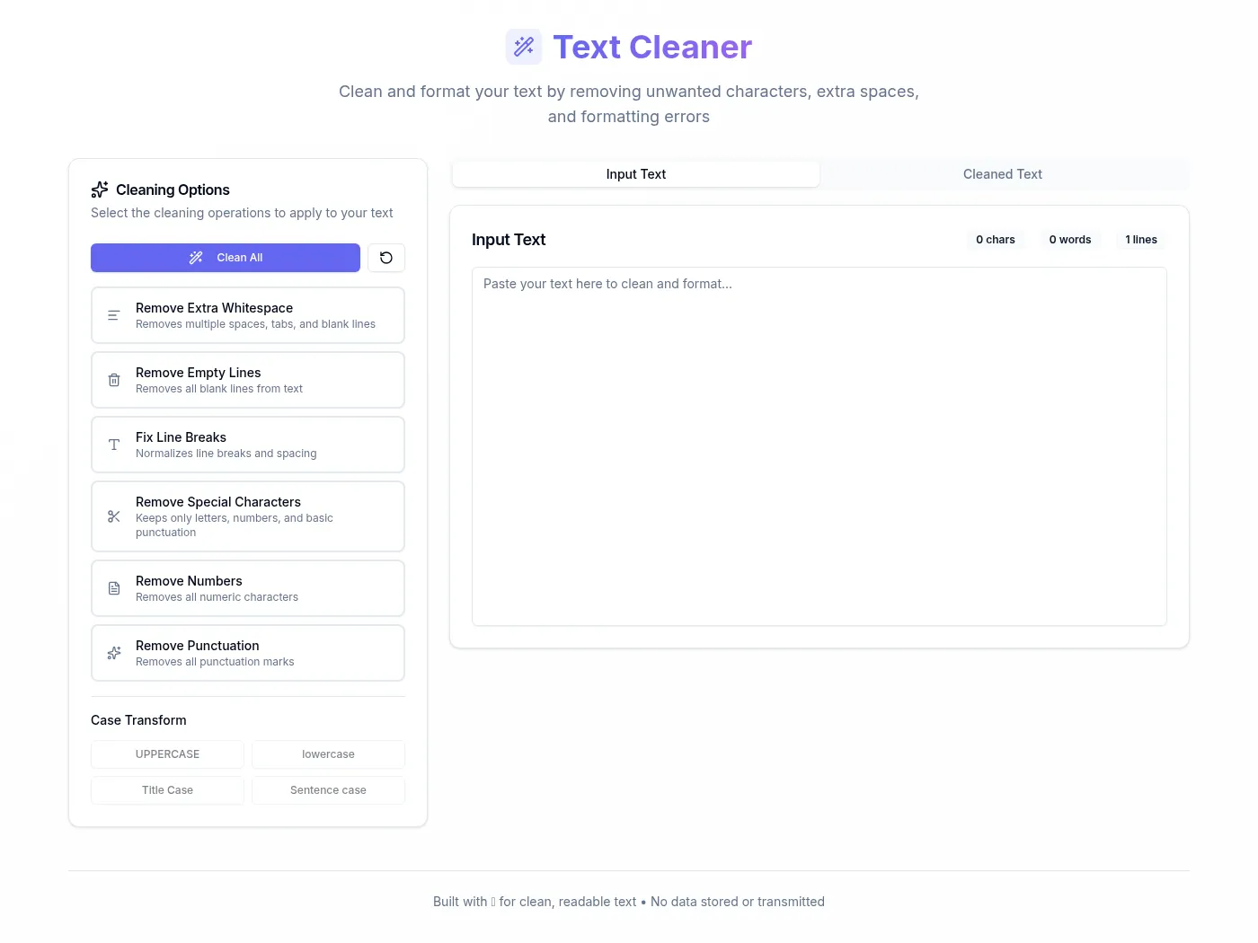 Text Cleaner Utility
