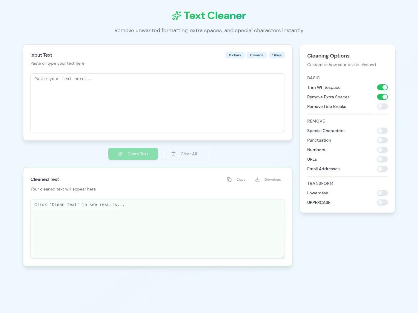 Text Cleaner Utility