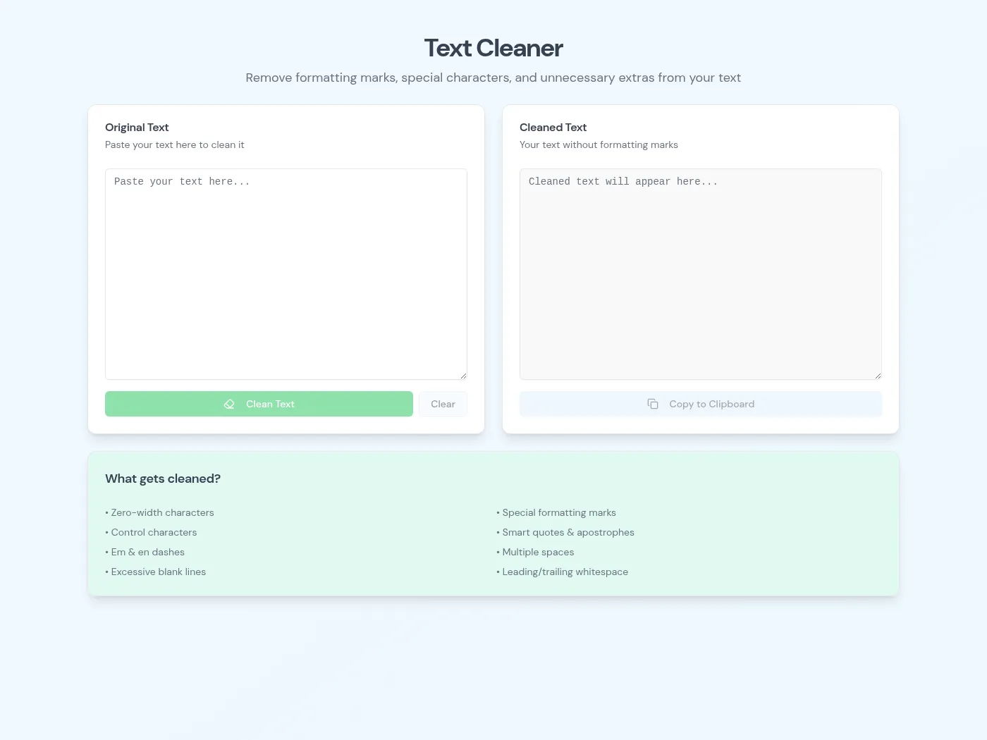 Text Cleaner Tool