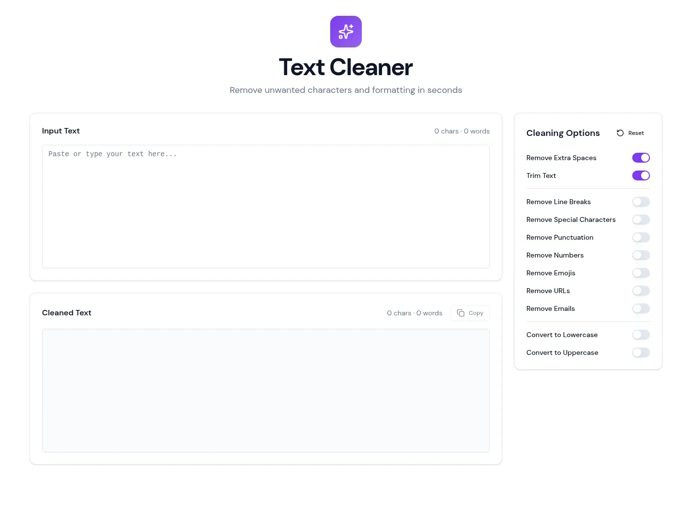Text Cleaner Utility