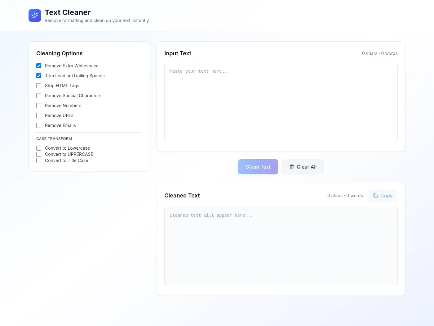Text Cleaner Utility