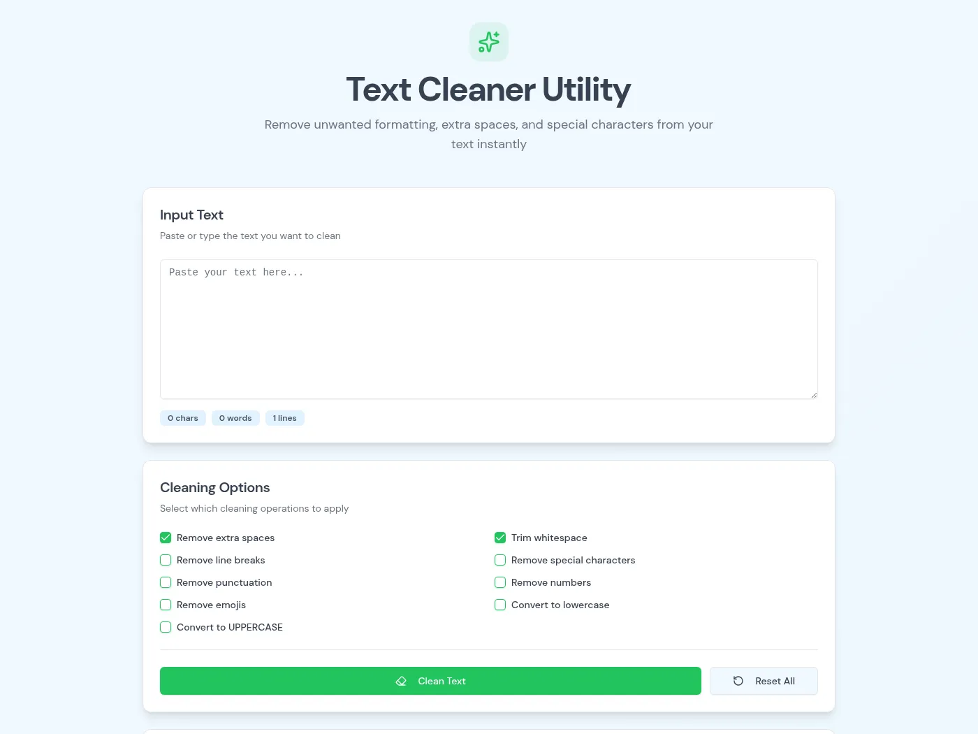 Text Cleaner Utility