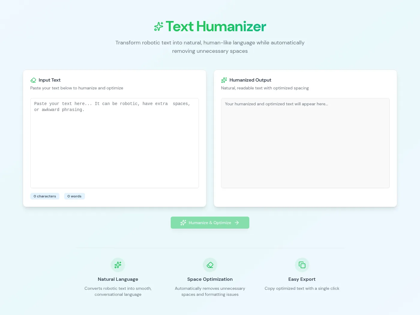 Text Humanizer and Space Optimizer