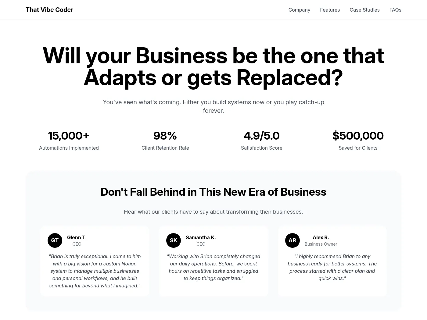 ThatVibeCoder AI Web Clone