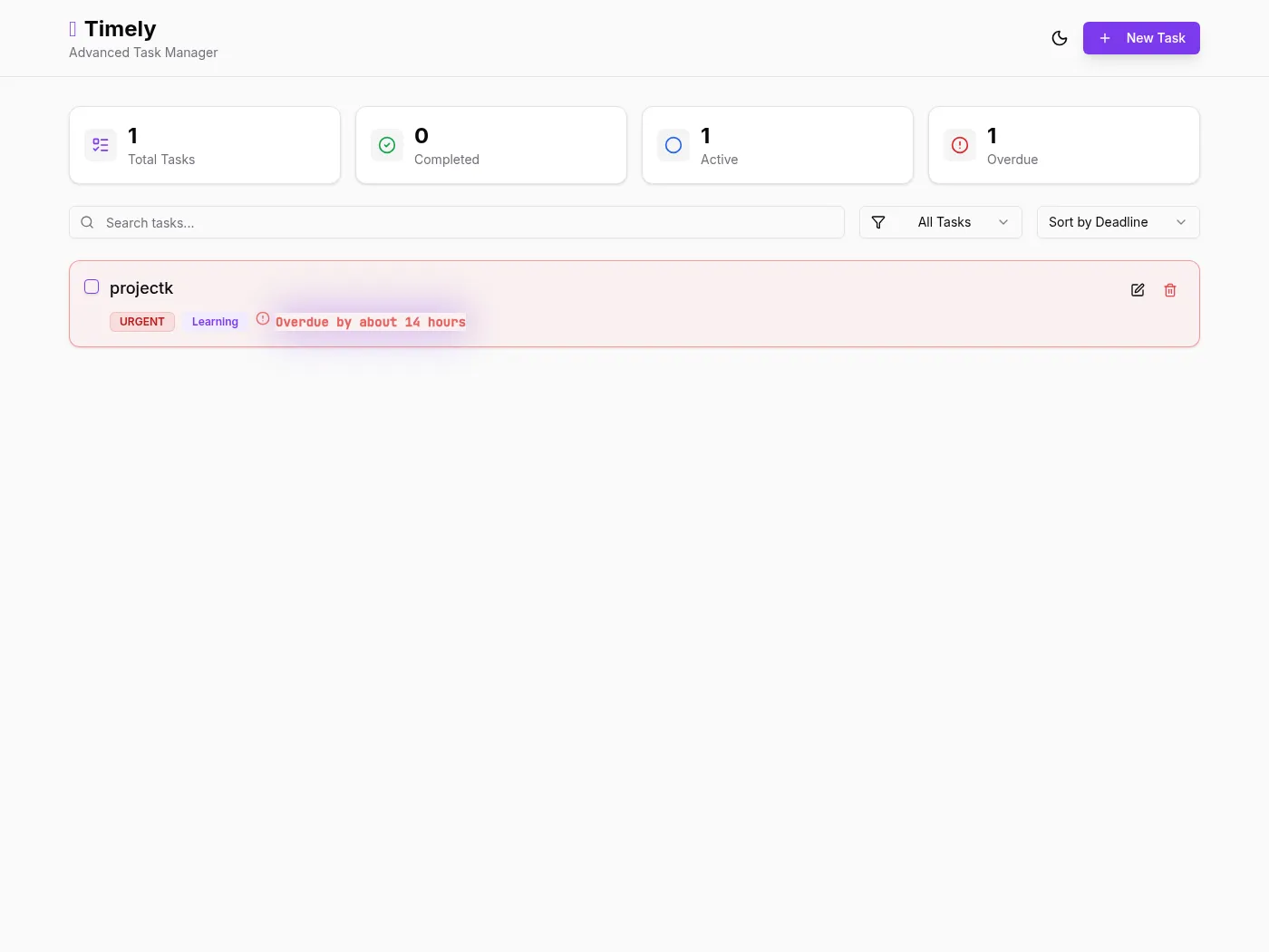 Timely Advanced Task Manager with Timers and Dark Mode