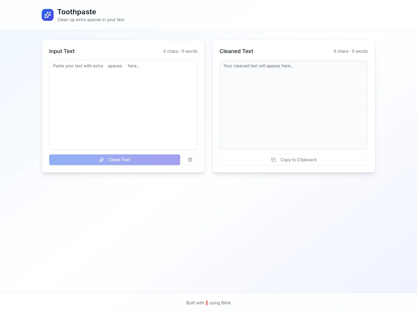 Toothpaste Text Editing Tool