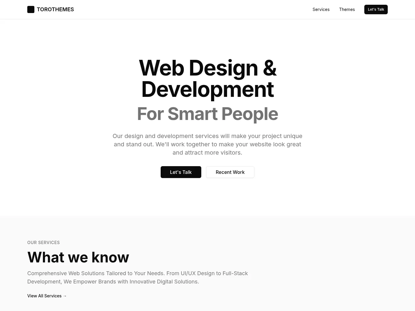 ToroThemes Web Template Marketplace Clone