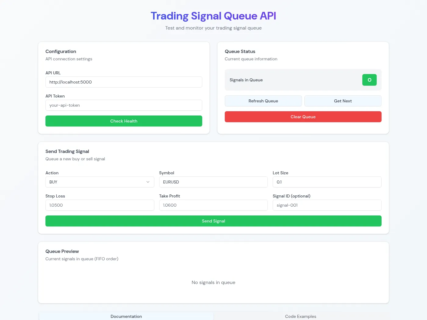 Trading Signal Queue API with Flask
