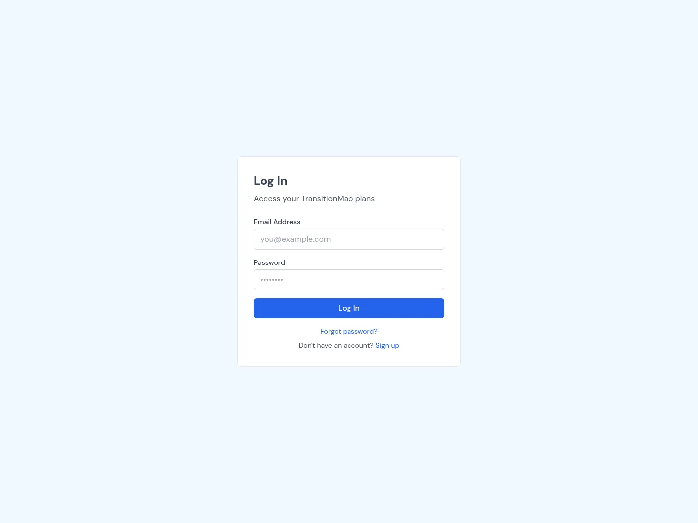 TransitionMap - Core UI for Life Transition Planning Web App