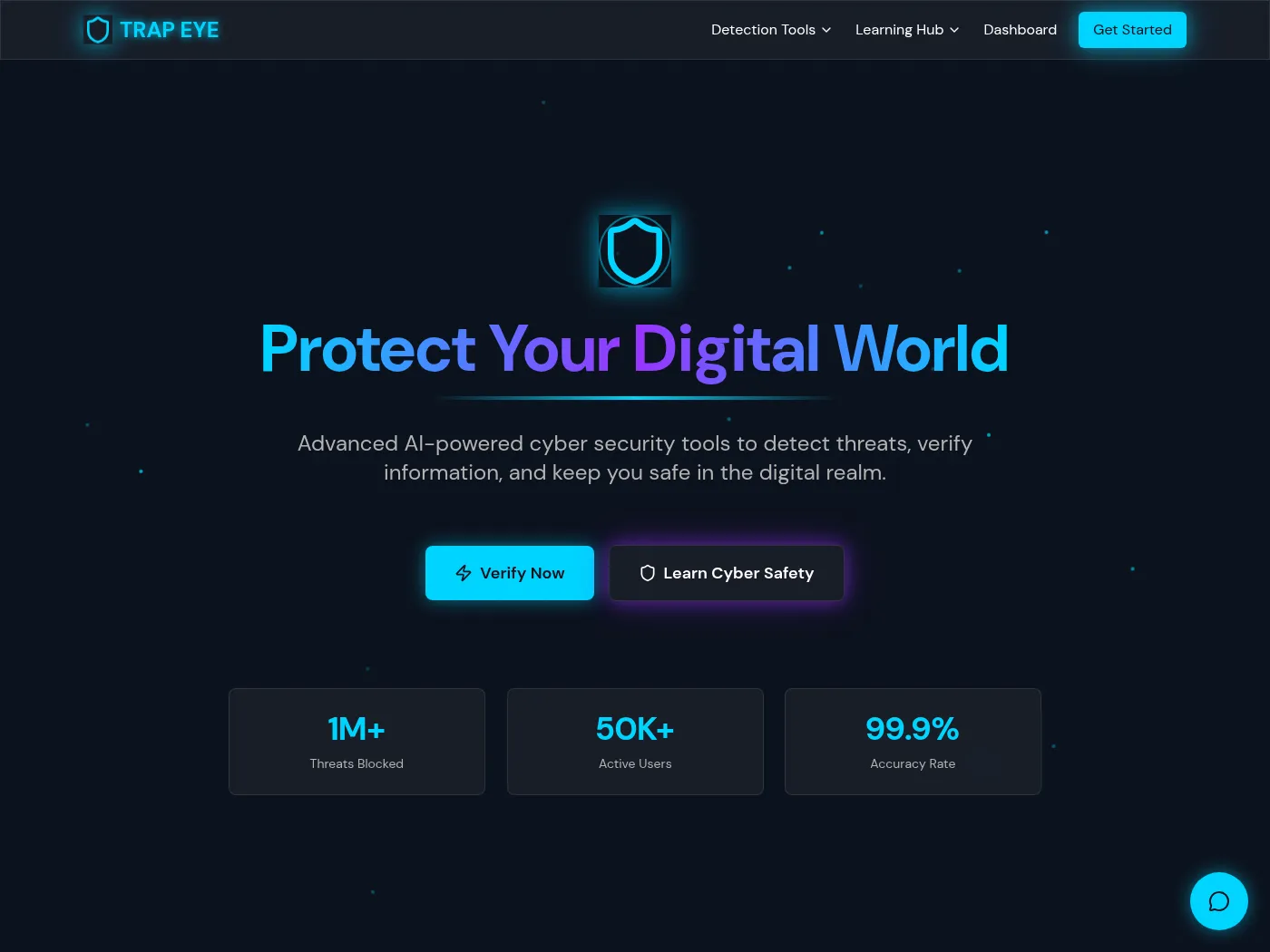 TRAP EYE Cyber-Themed Responsive Web Platform