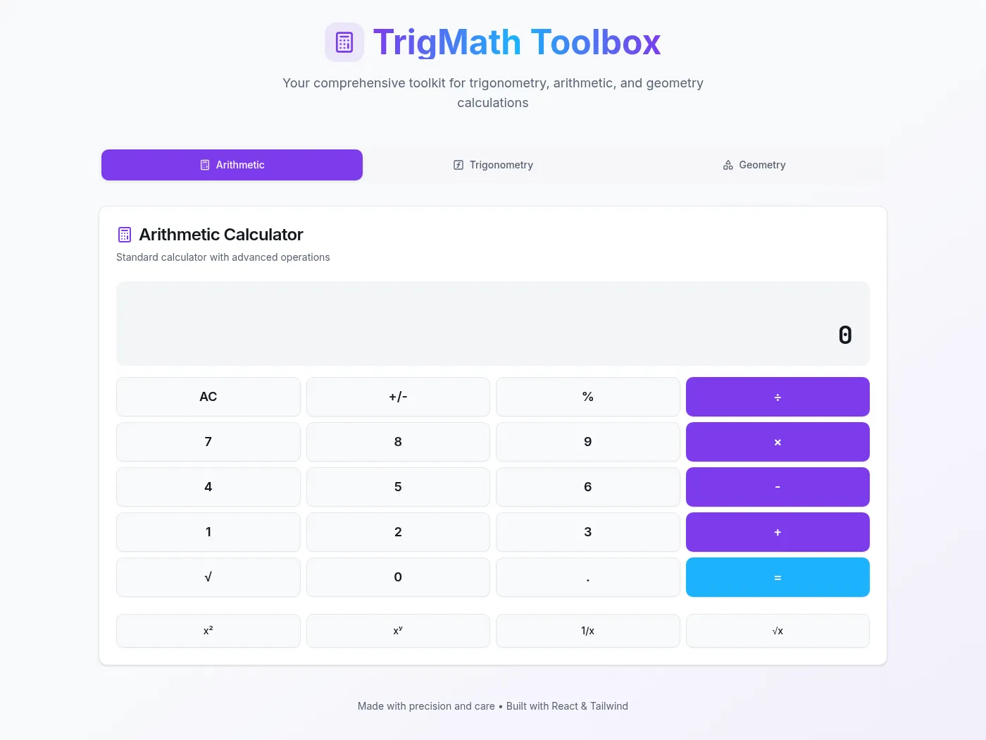 TrigMath Toolbox: Trigonometry and Geometry Assistant