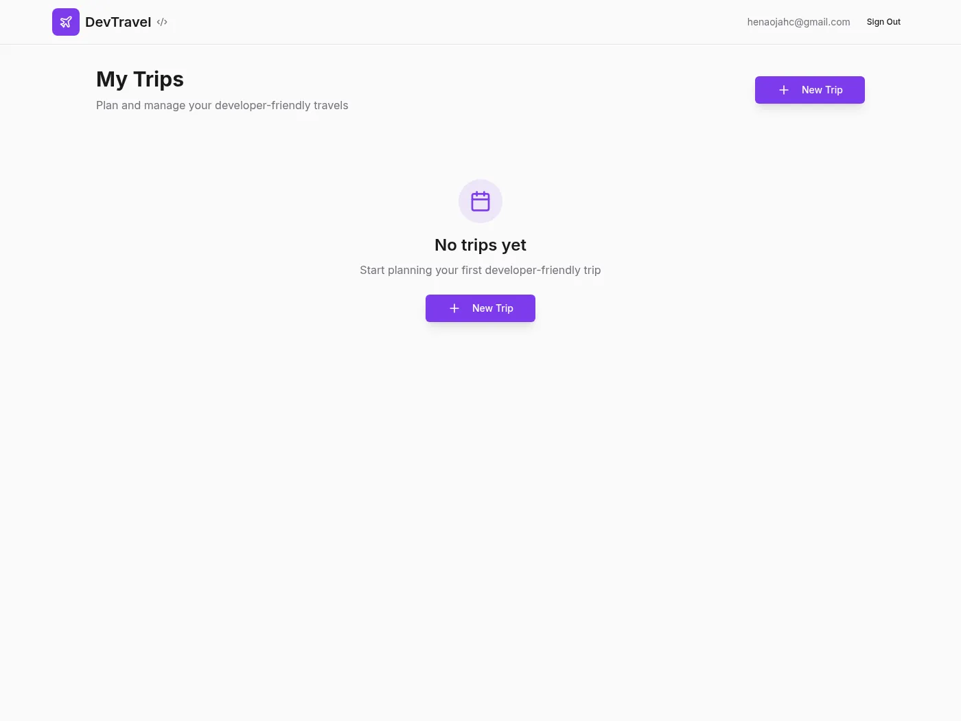 Trip Planner Web for Programmers