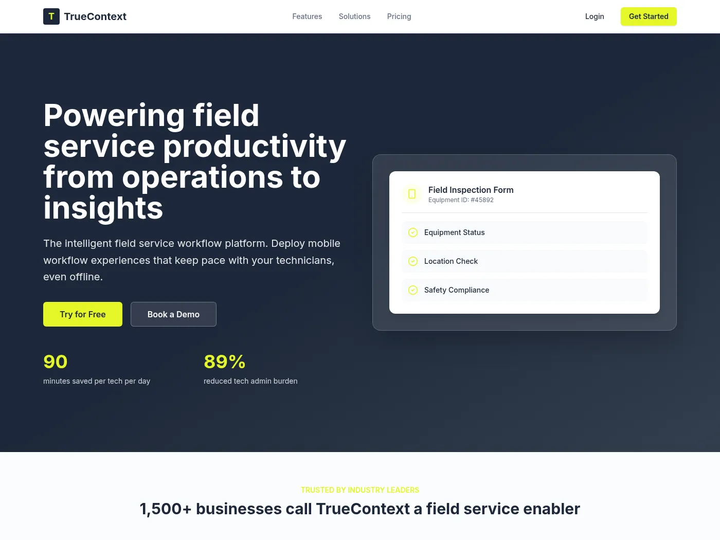TrueContext Clone – Dynamic Mobile Forms Platform