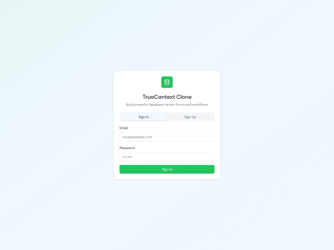 TrueContext & Database-Driven App Clone