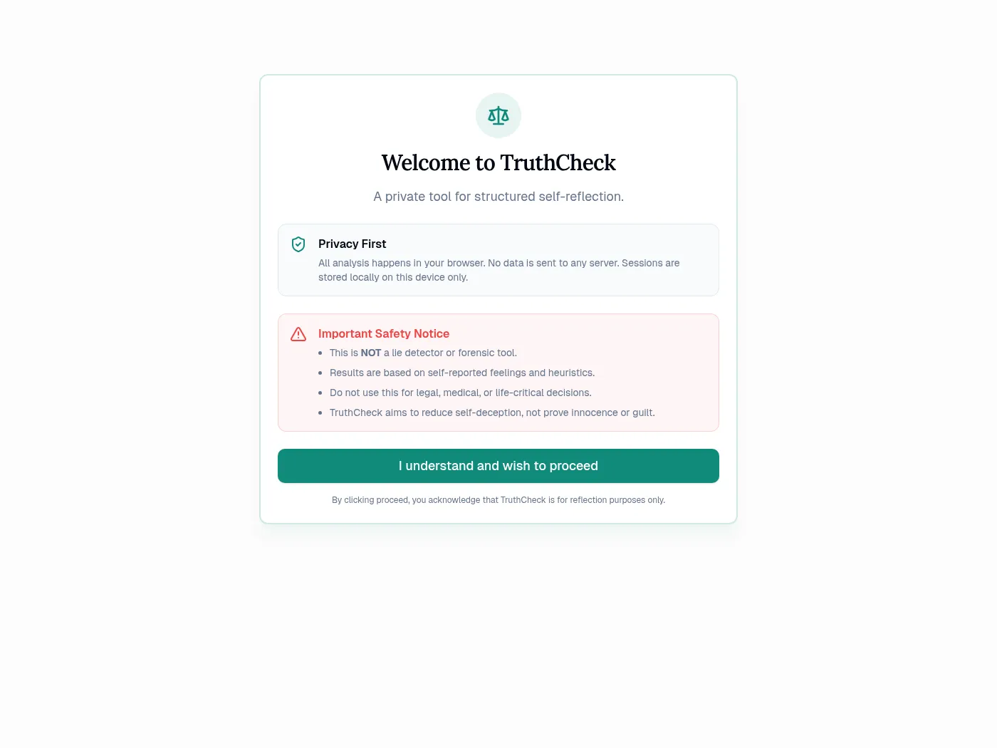 TruthCheck Reflection Tool