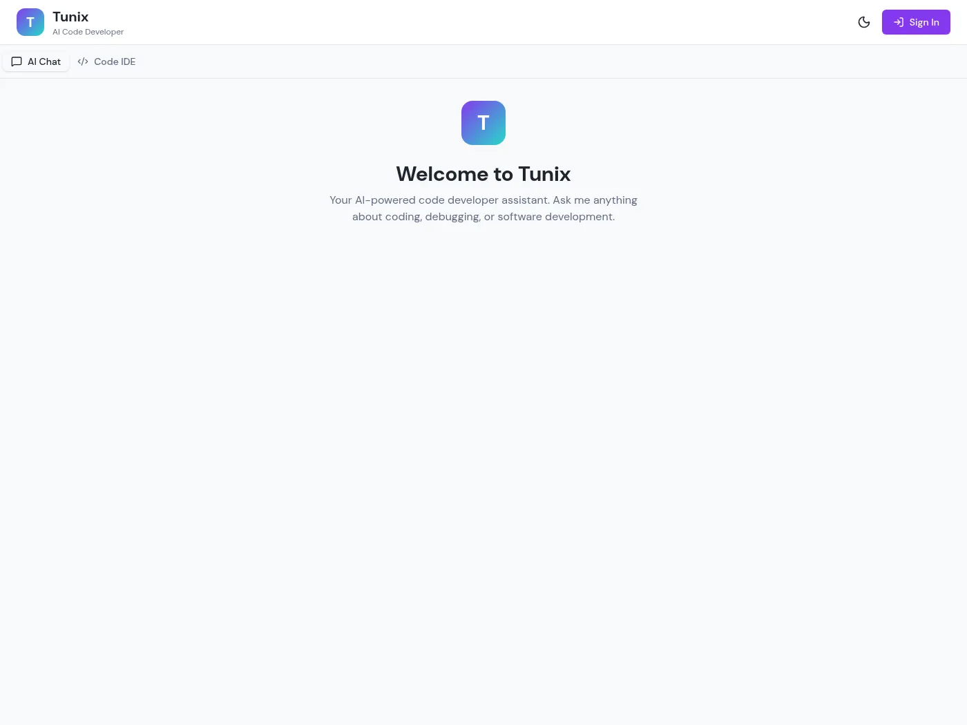 Tunix: AI Code Developer App