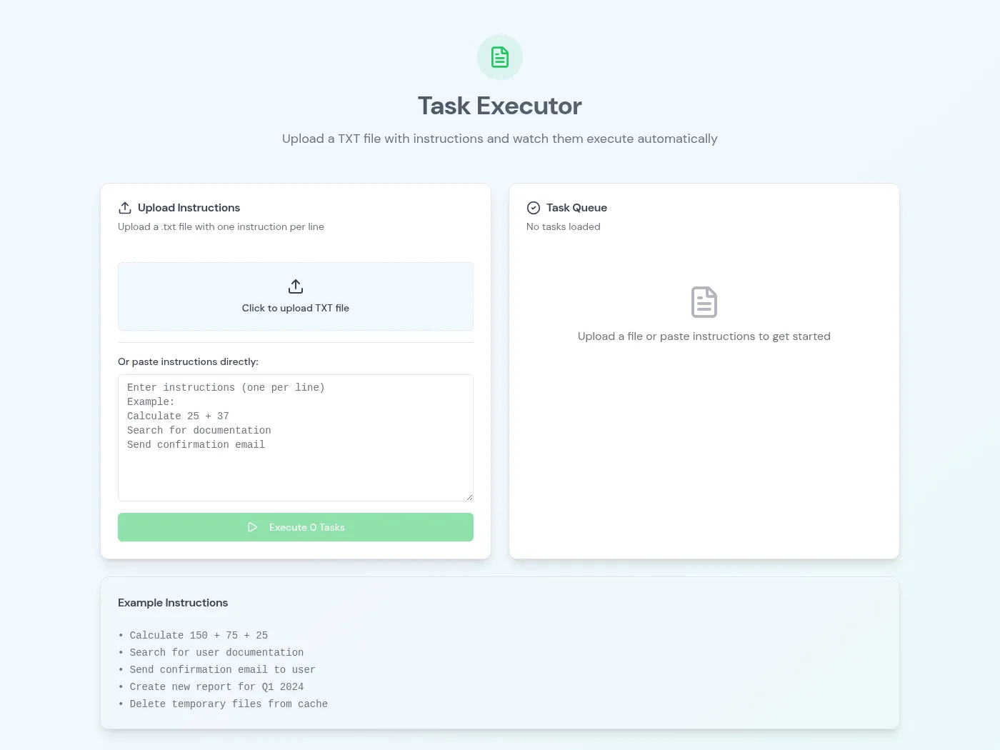 Task Executor Based on TXT Instructions