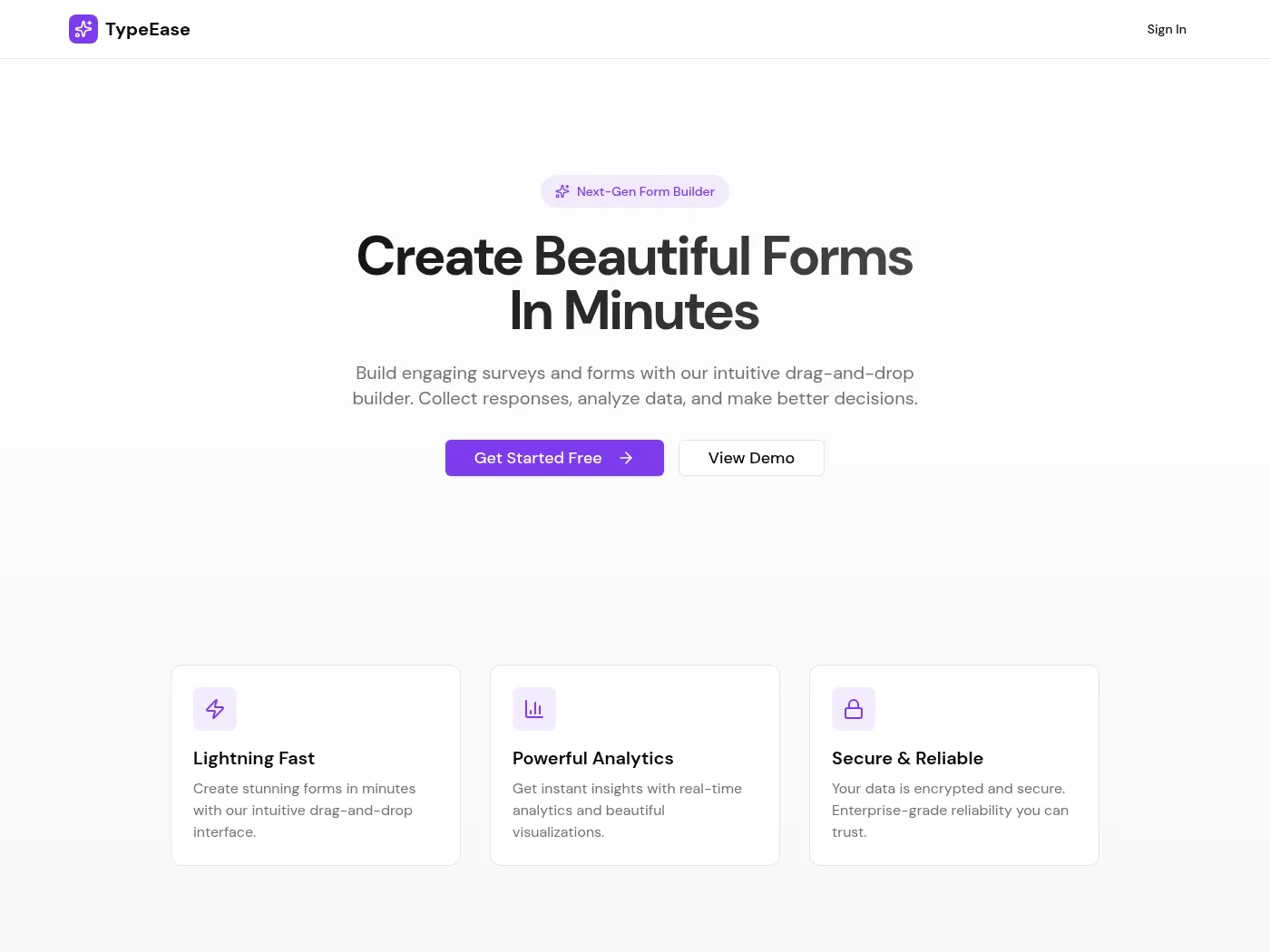 TypeEase: Next-Gen Form Builder and Survey Platform