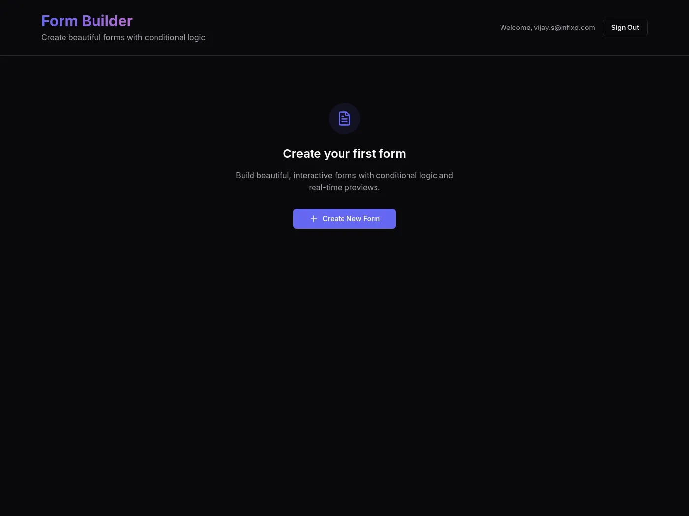 Typeform-Style Form Builder with Conditional Logic and Previews