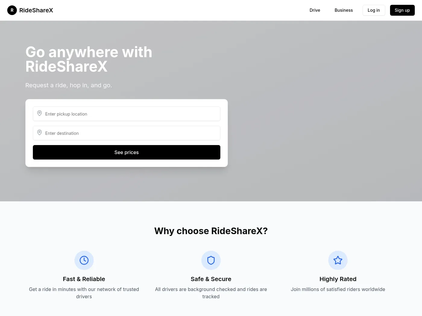 RideShareX: Uber Clone Platform