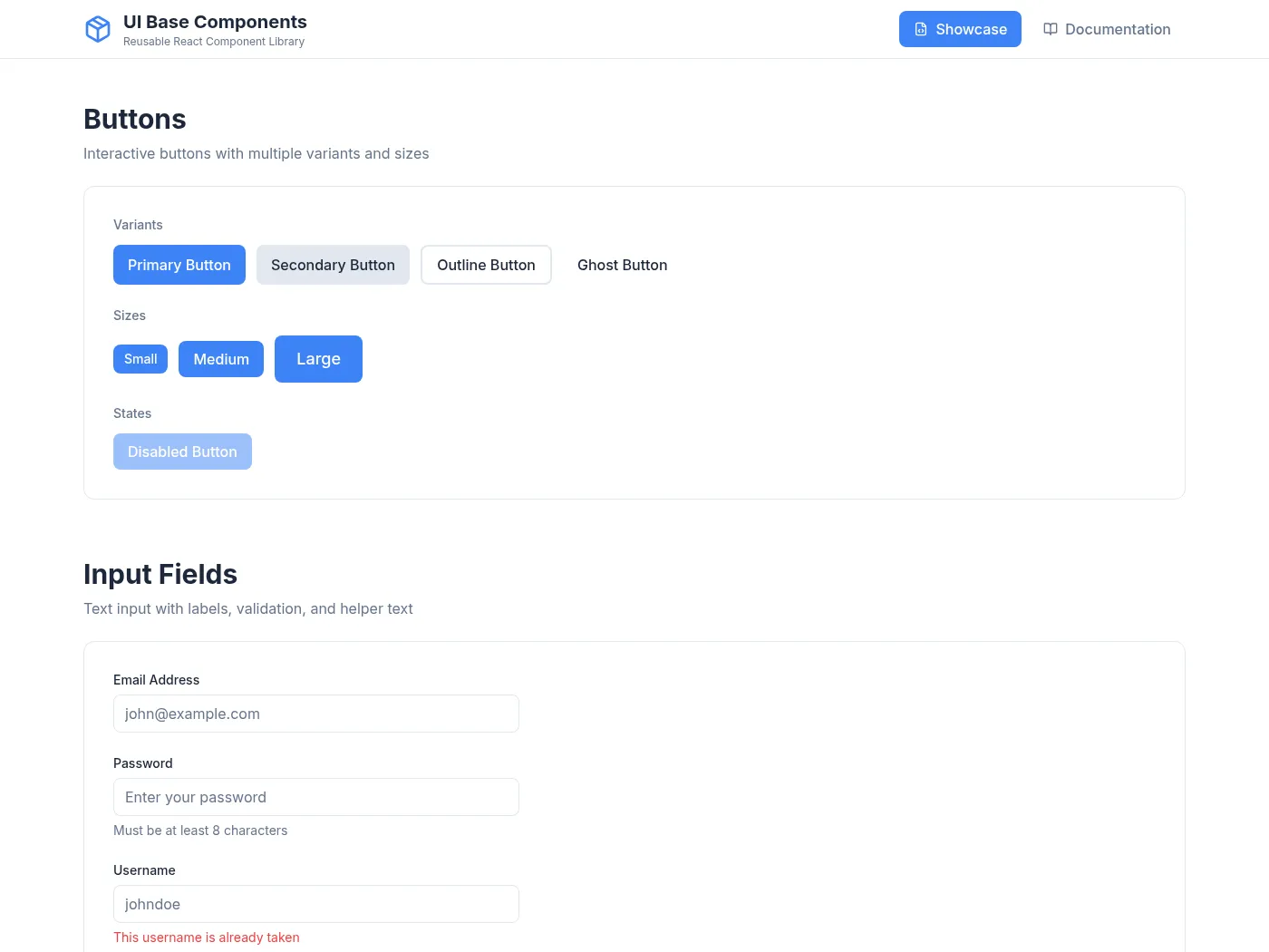 UI Base Components Library & Style Guidelines