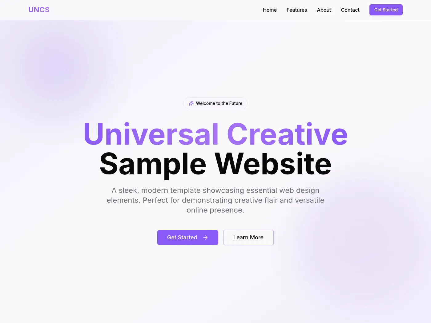 Universal Creative Sample (UNCS) Website