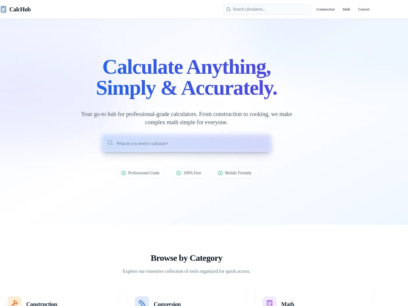 Advanced Unit Conversion & Calculation Web Platform