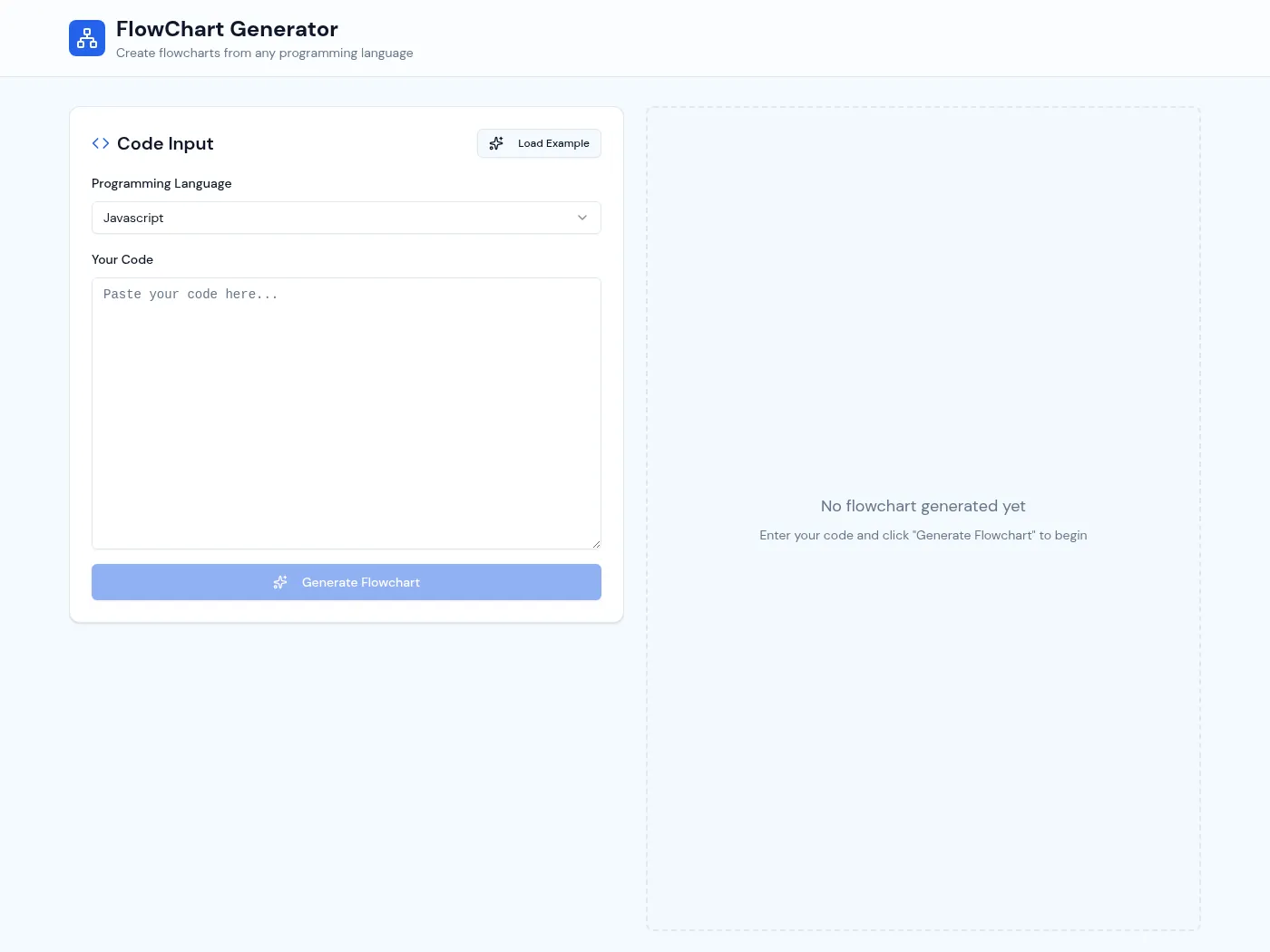 Universal Programming Flowchart Creator